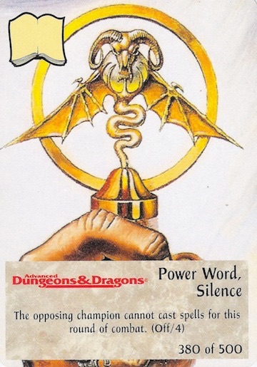 Power Word, Silence - Spellfire card - 4th Edition