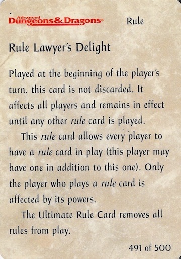 Rule Lawyer's Delight - Spellfire card - 4th Edition