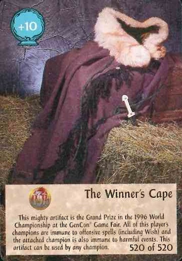 The Winner's Cape - Spellfire card - 4th Edition