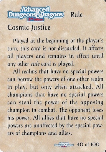 Cosmic Justice - Spellfire card - Artifacts edition