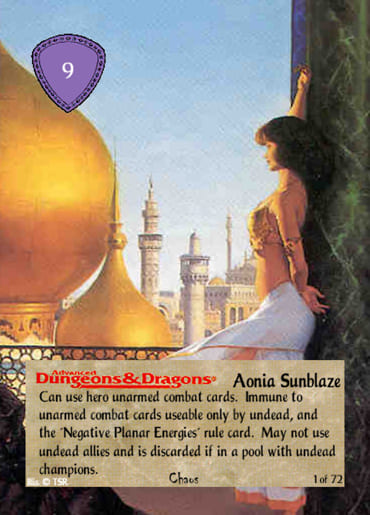 Aonia Sunblaze - Spellfire card - Chaos edition