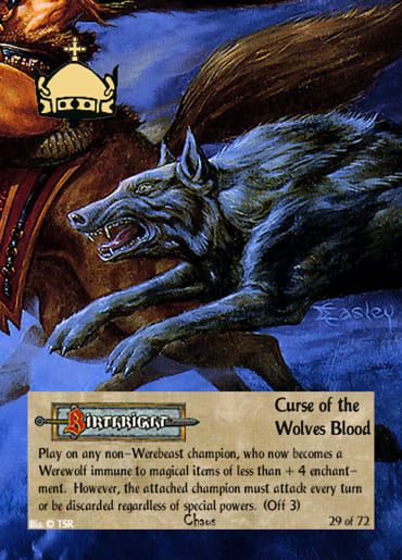 Curse of the Wolves Blood - Spellfire card - Chaos edition