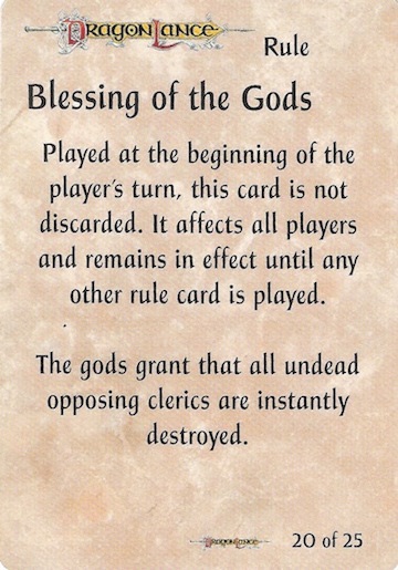 Blessing of the Gods - Spellfire card - DragonLance Chase edition