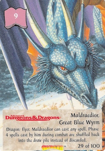 Maldraedior, Great Blue Wyrm - Spellfire card - Draconomicon edition