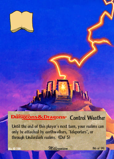 Control Weather - Spellfire card - Millenium edition