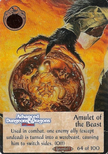 Amulet of the Beast - Spellfire card - Ravenloft edition