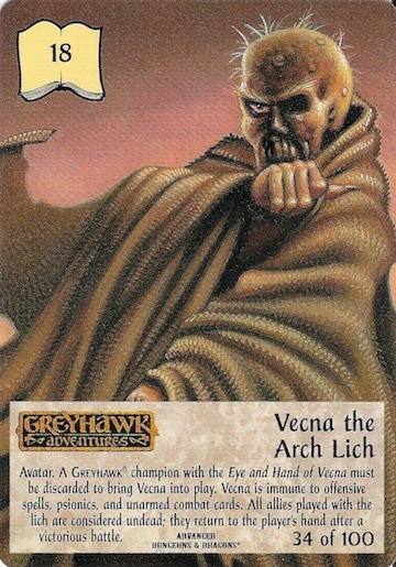 Vecna the Arch Lich - Spellfire card - Runes&Ruins edition