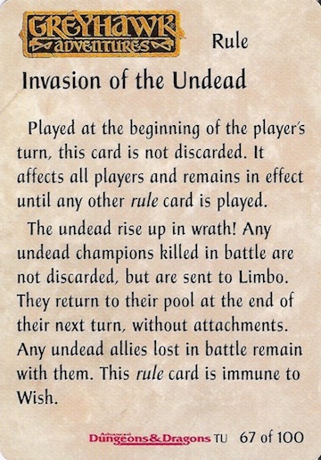 Invasion of the Undead - Spellfire card - UnderDark edition