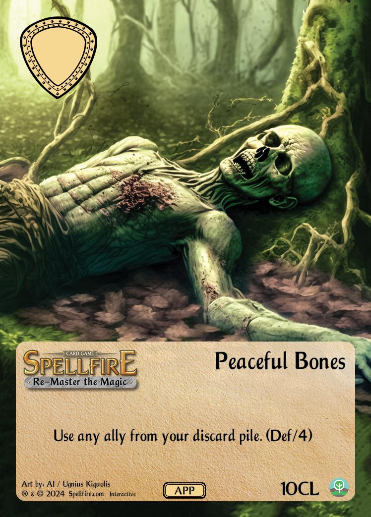 Peaceful Bones - Spellfire card - Interactive edition