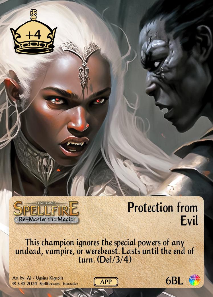 Protection from Evil - Spellfire card - Interactive edition